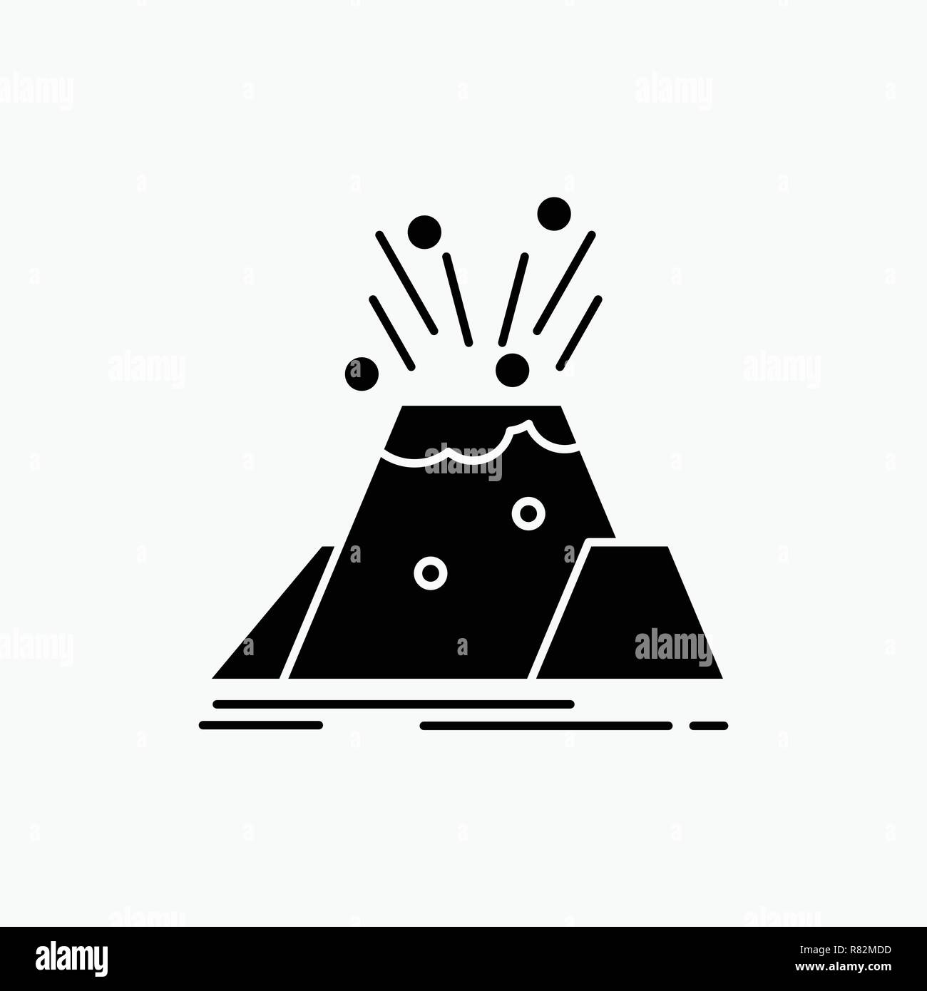 disaster, eruption, volcano, alert, safety Glyph Icon. Vector isolated ...