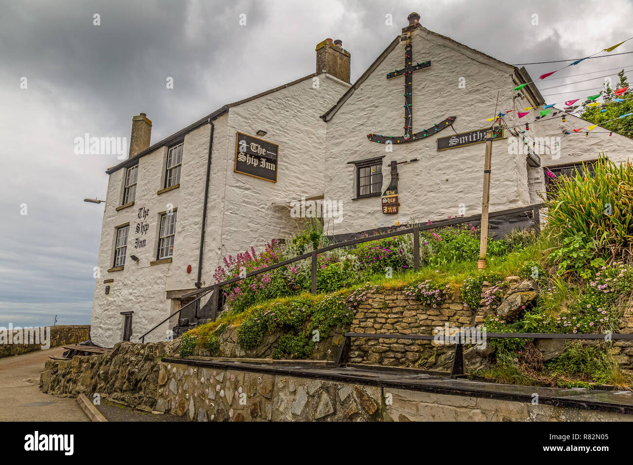 The Ship Inn at Porthleven, Cornwall, England. Built in the 17th ...