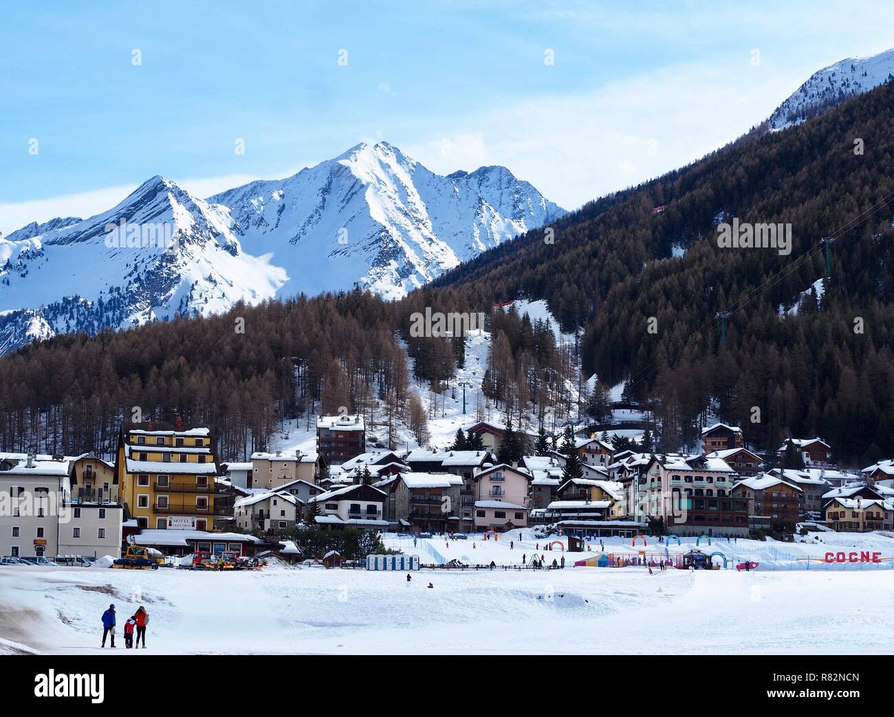 Winter in Cogne, Italy Stock Photo - Alamy