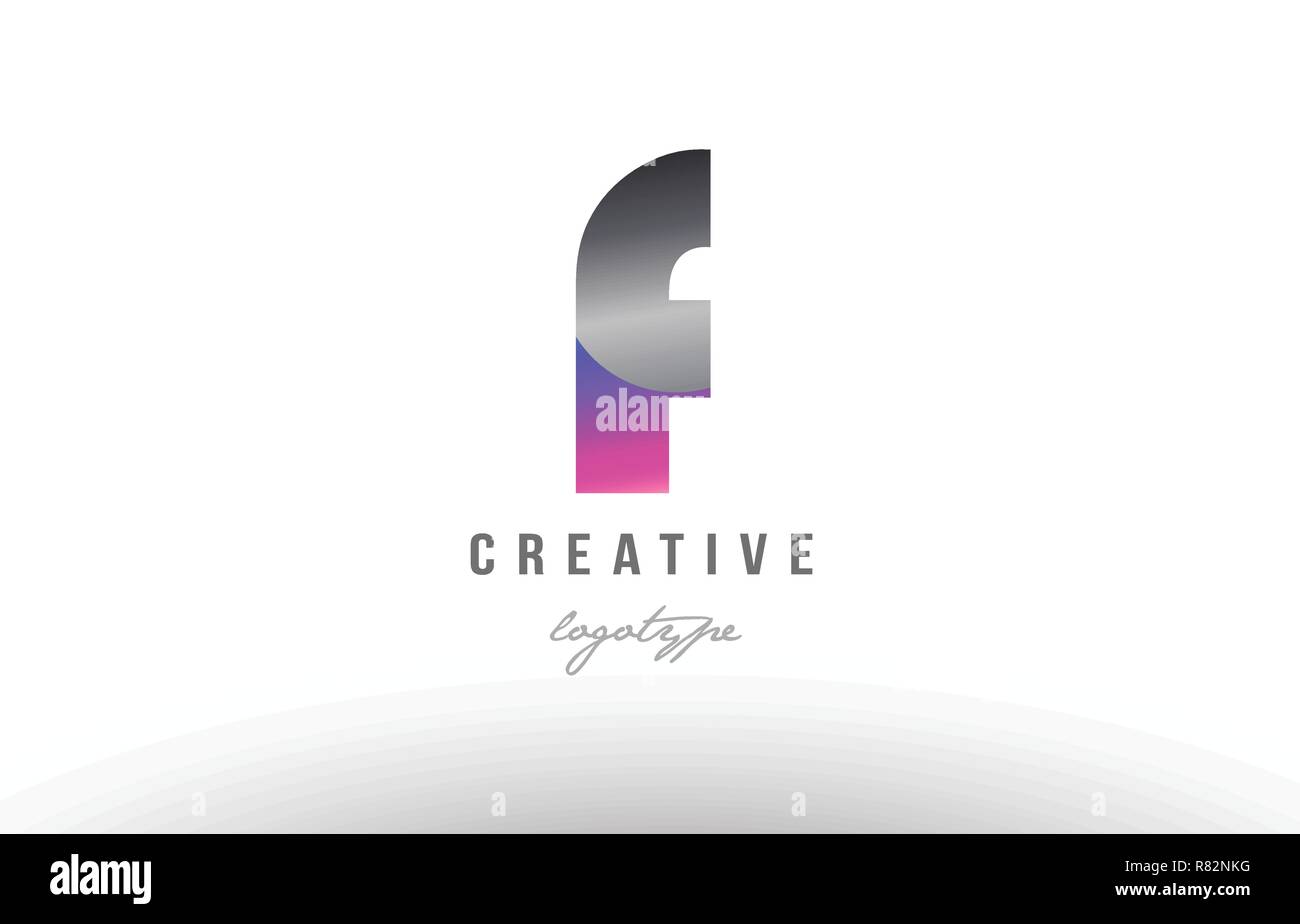 Design of alphabet letter f silver grey metal metallic gradient color ...