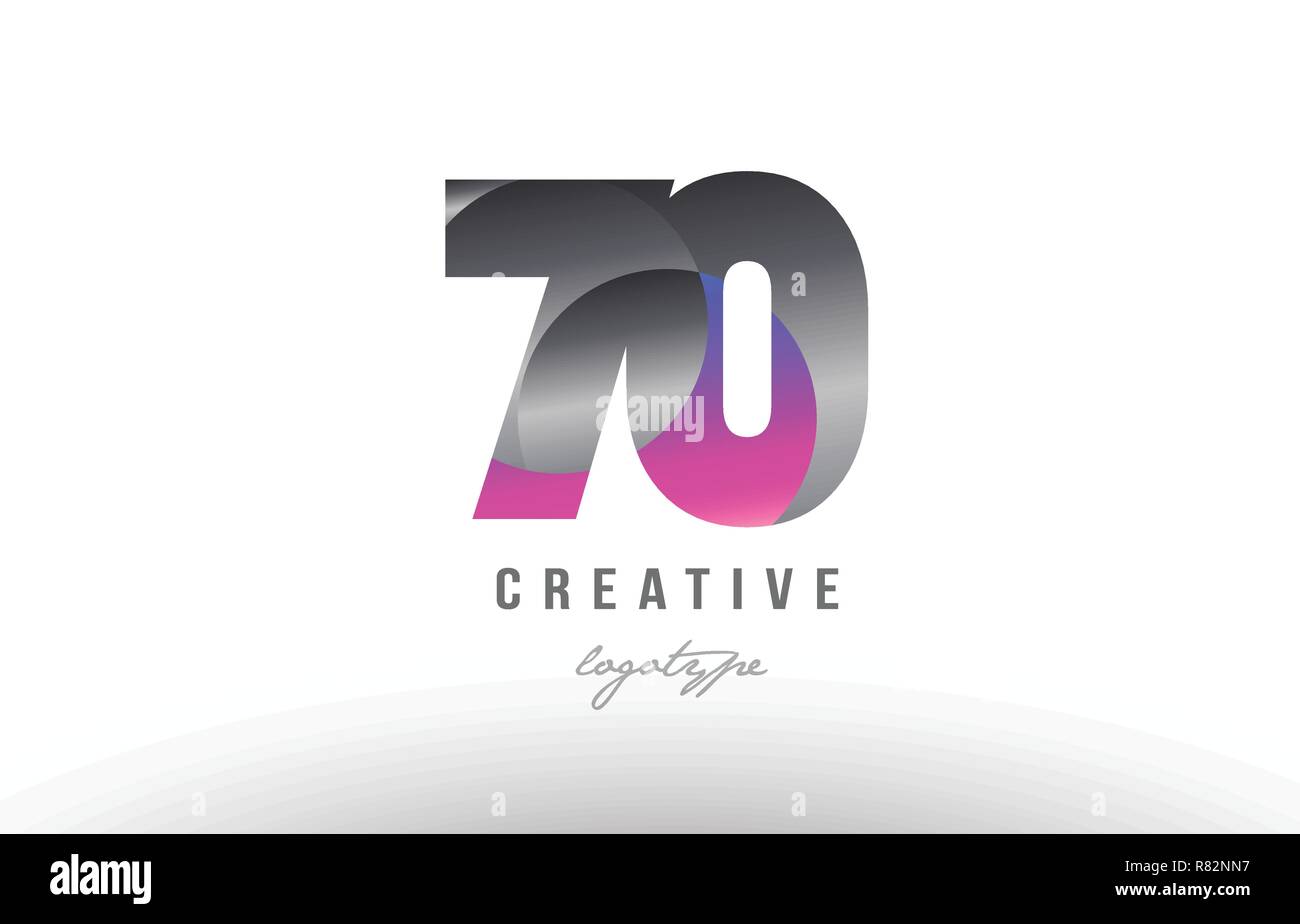 Design of number 70 silver grey metal metallic gradient color suitable ...