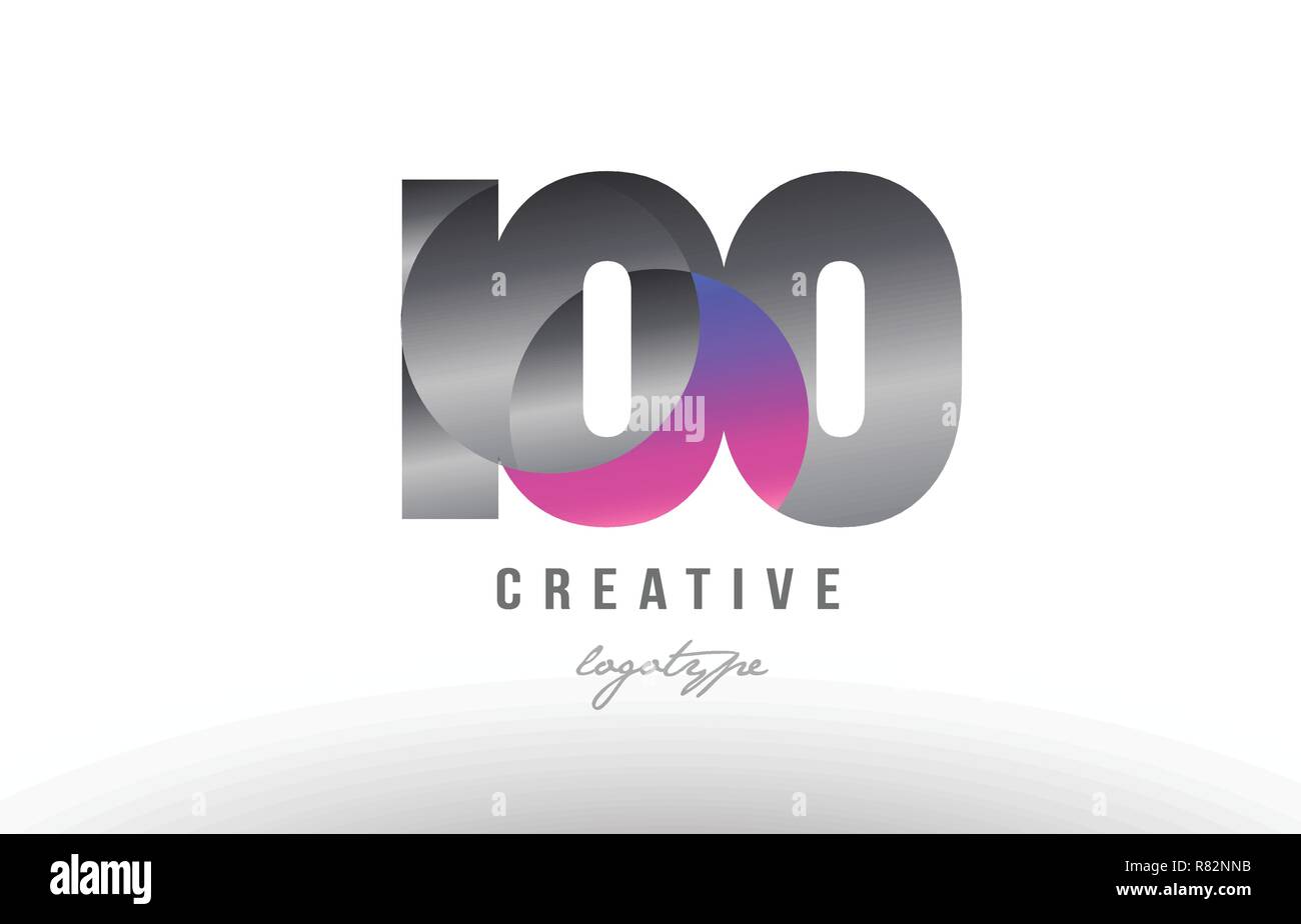 Design of number 100 silver grey metal metallic gradient color suitable ...