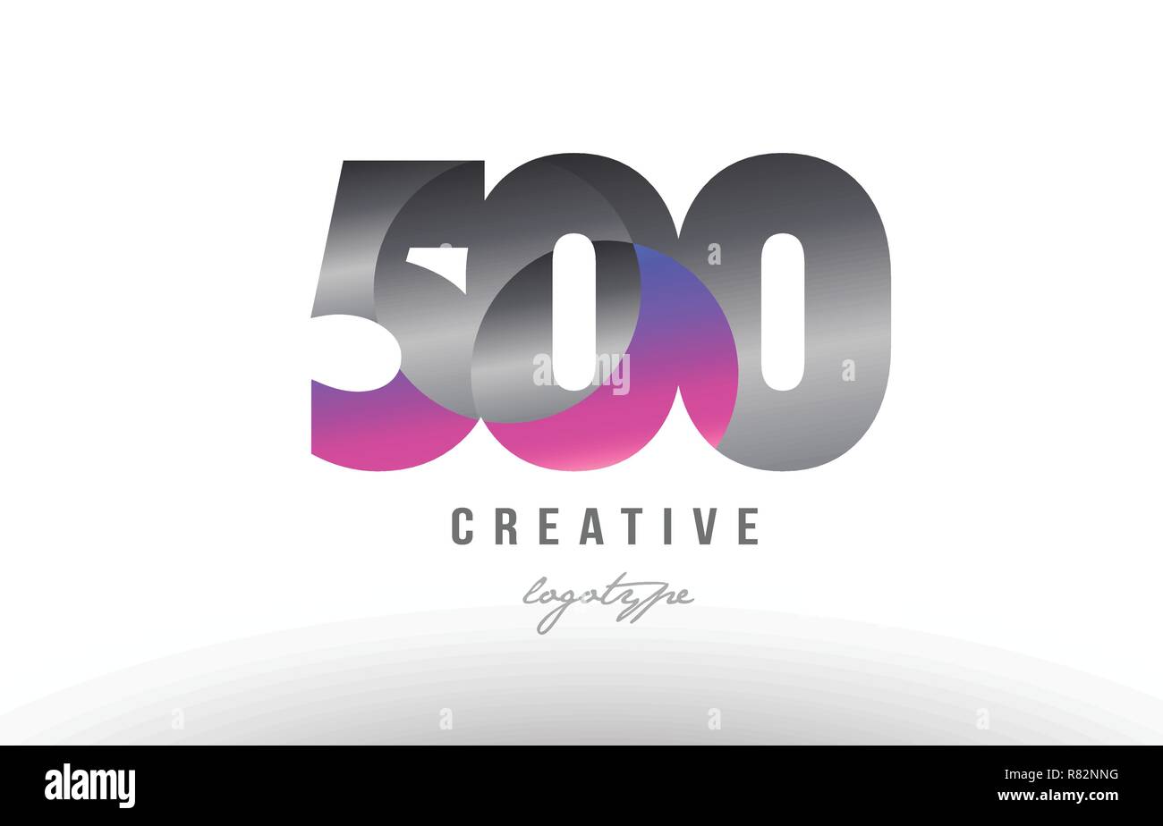 Design of number 500 silver grey metal metallic gradient color suitable ...