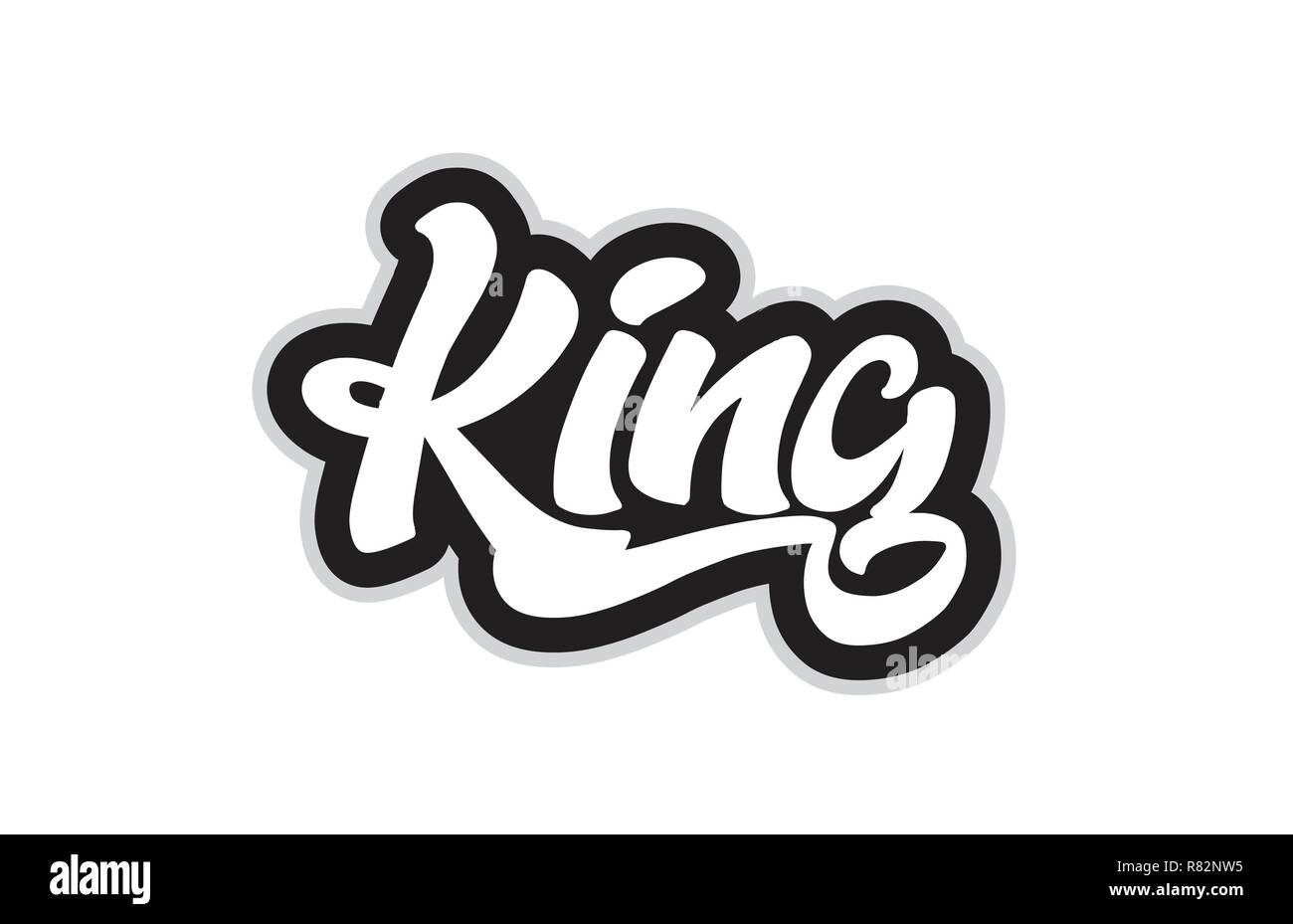 king hand written word text for typography design in black and white ... king hand written word text for typography design in black and white ...