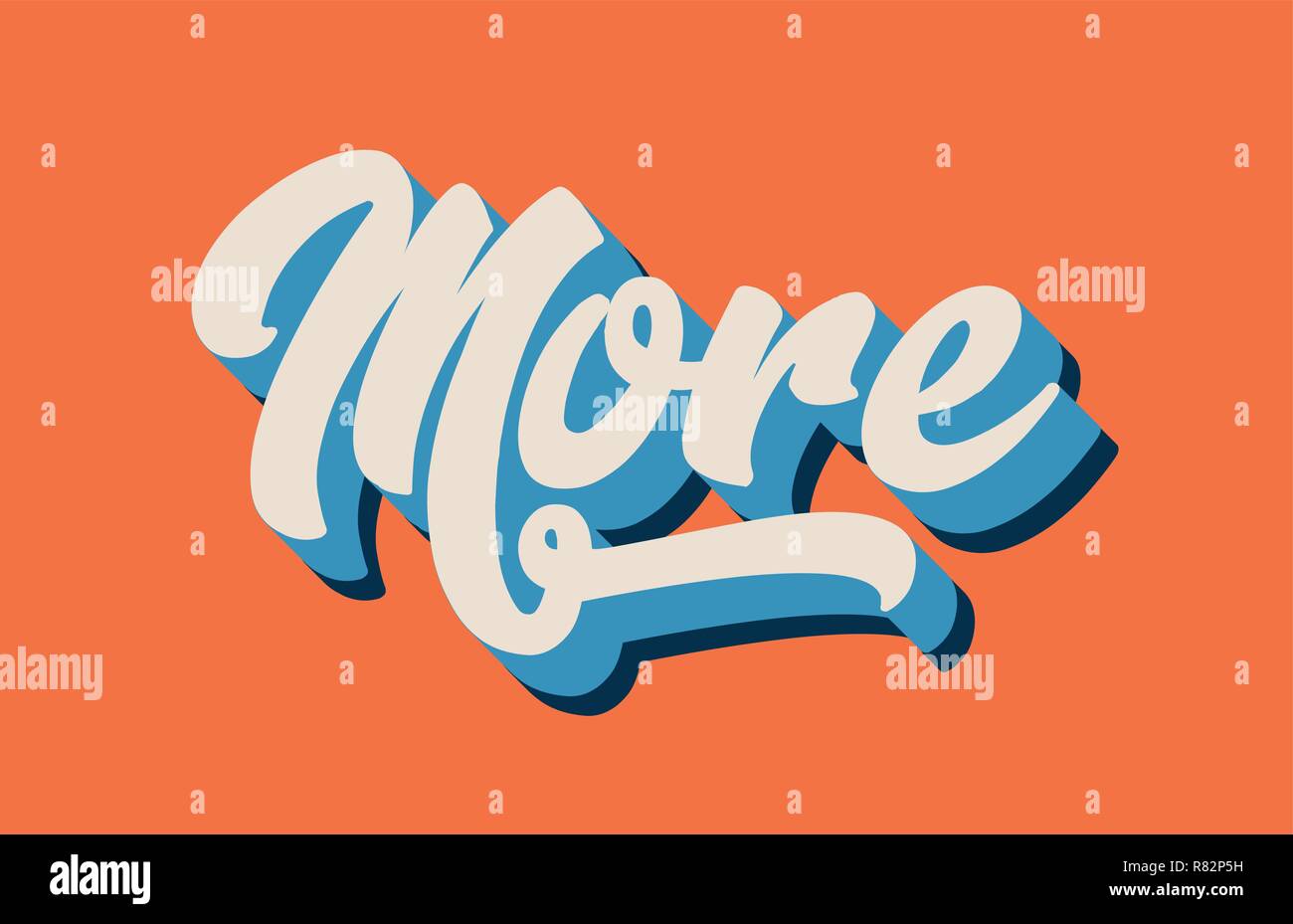 more hand written word text for typography design in orange blue white ...