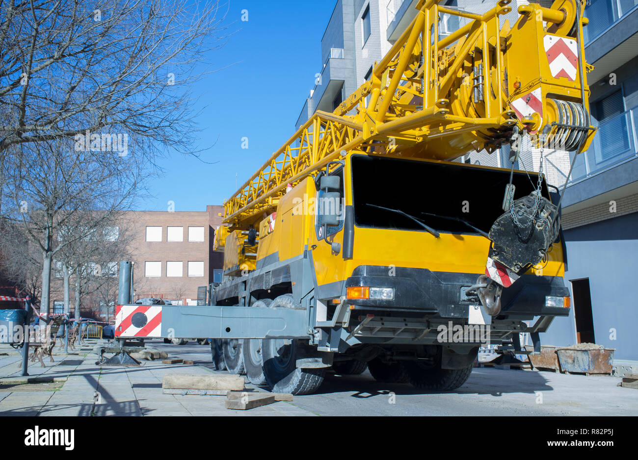 Heavy equipment trucks cranes hi-res stock photography and images - Alamy