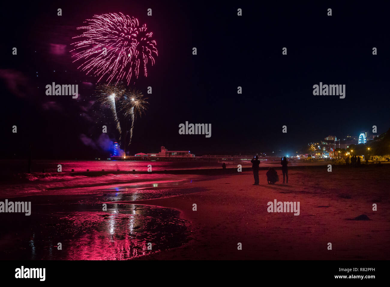 Bournemouth beach fireworks display Stock Photo - Alamy