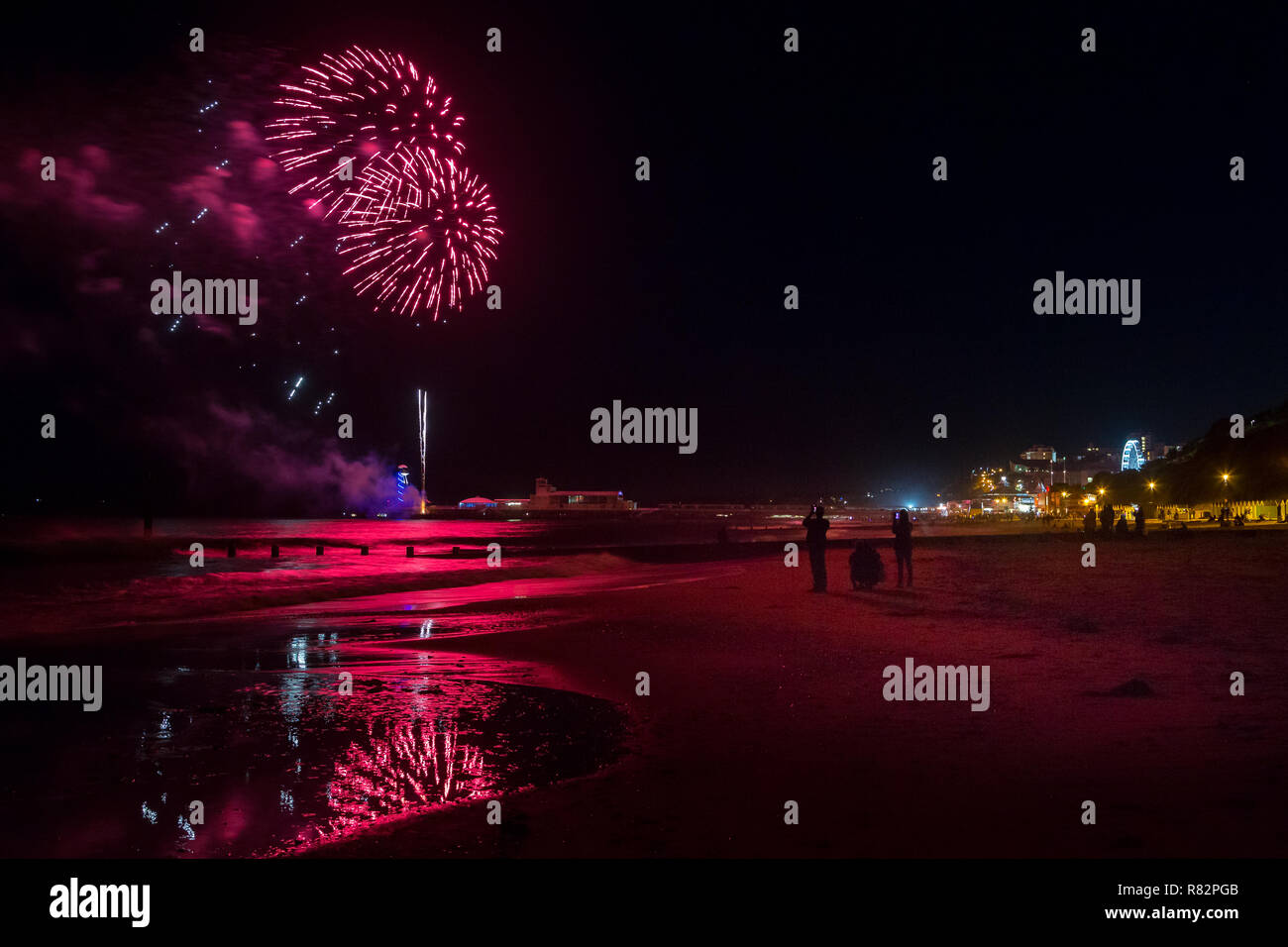 Bournemouth beach fireworks display Stock Photo - Alamy