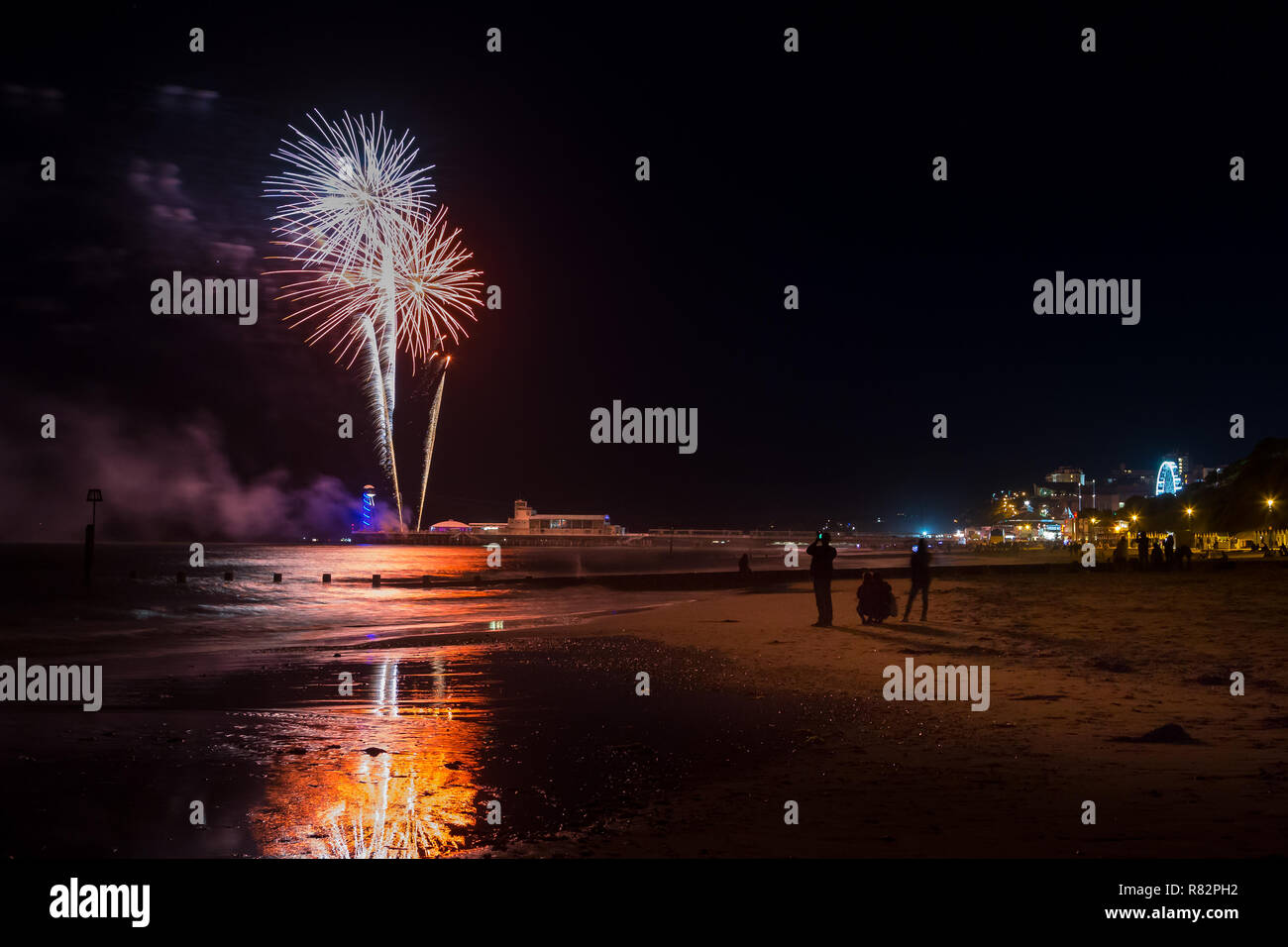 Bournemouth beach fireworks display Stock Photo - Alamy