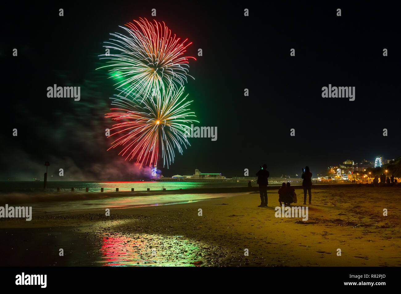 Bournemouth beach fireworks display Stock Photo - Alamy