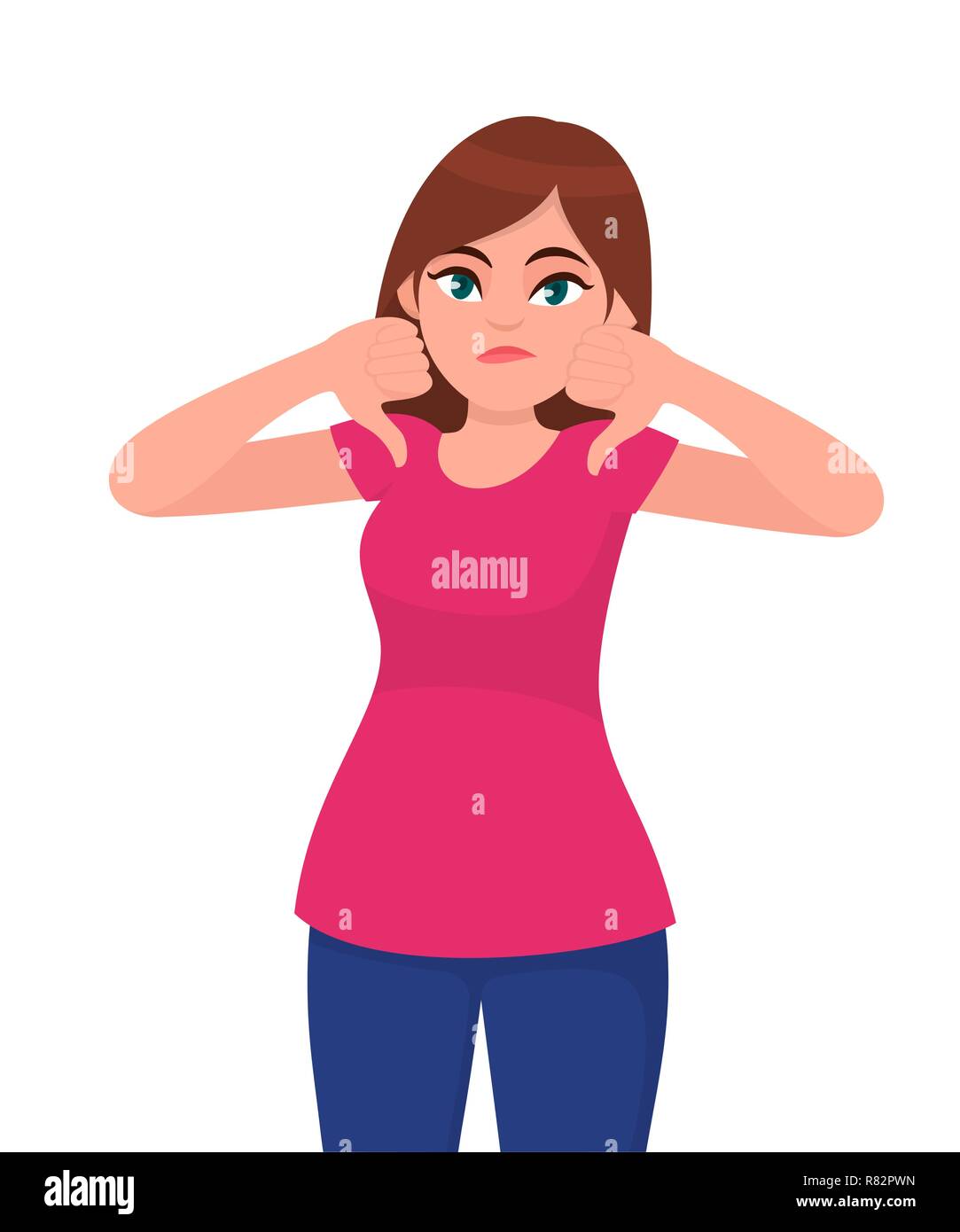 Hand gesture dislike girl hi-res stock photography and images - Alamy