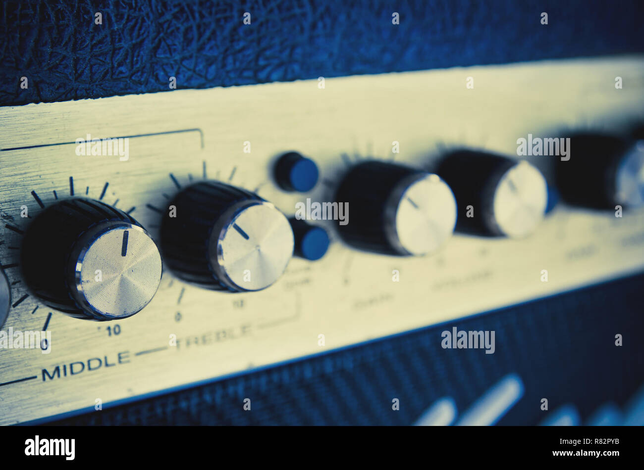 studio amplifier equipment with sliders Stock Photo - Alamy
