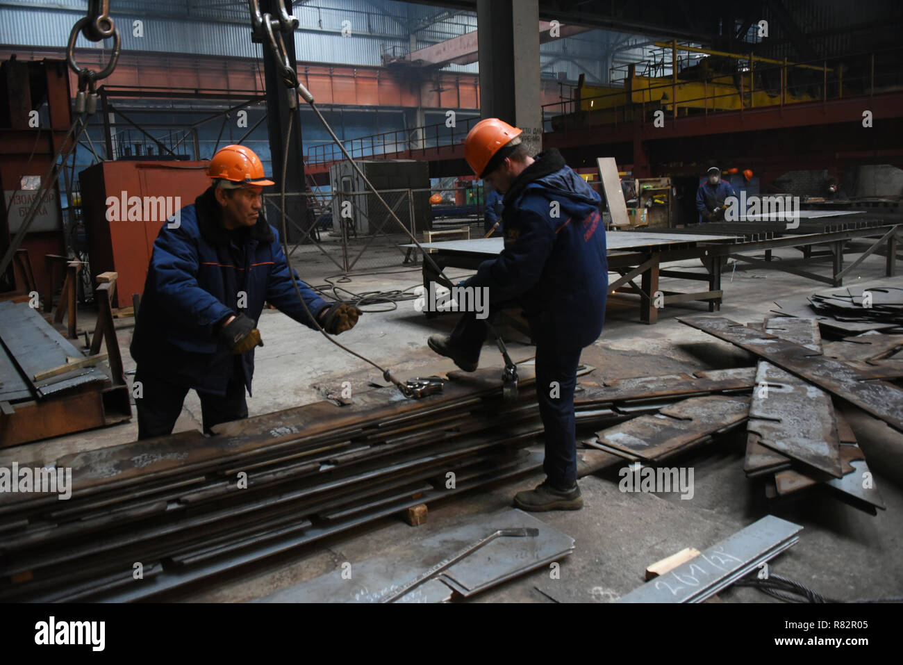 Ship building at the Russian shipyard "LOTOS" in Astrakhan, Russia ...