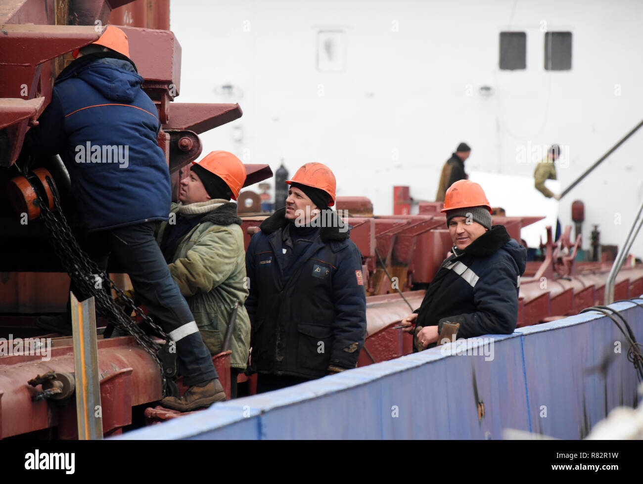 Ship building at the Russian shipyard "LOTOS" in Astrakhan, Russia ...
