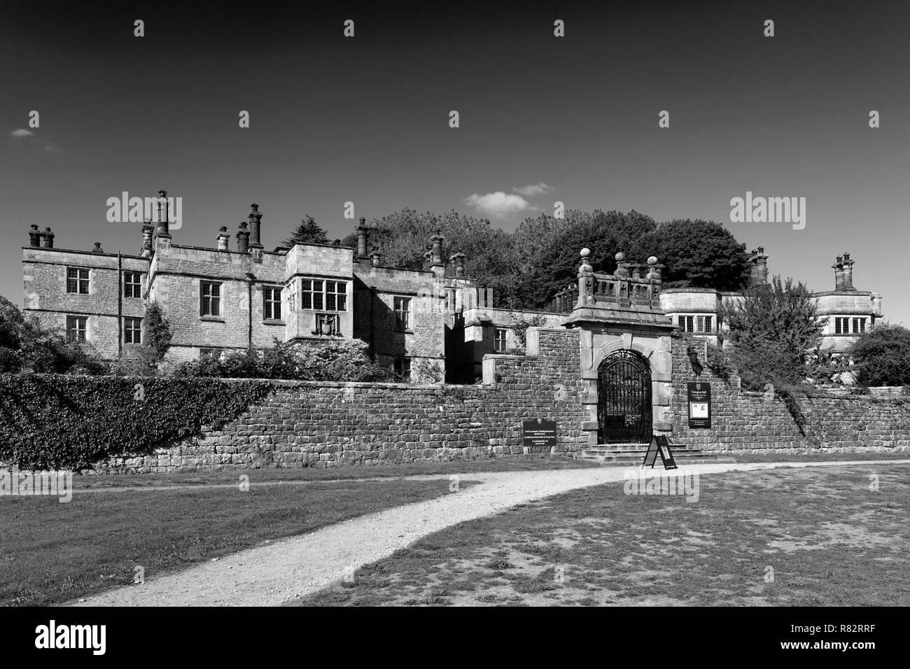 Summer view of Tissington Hall, Tissington village, Peak District ...