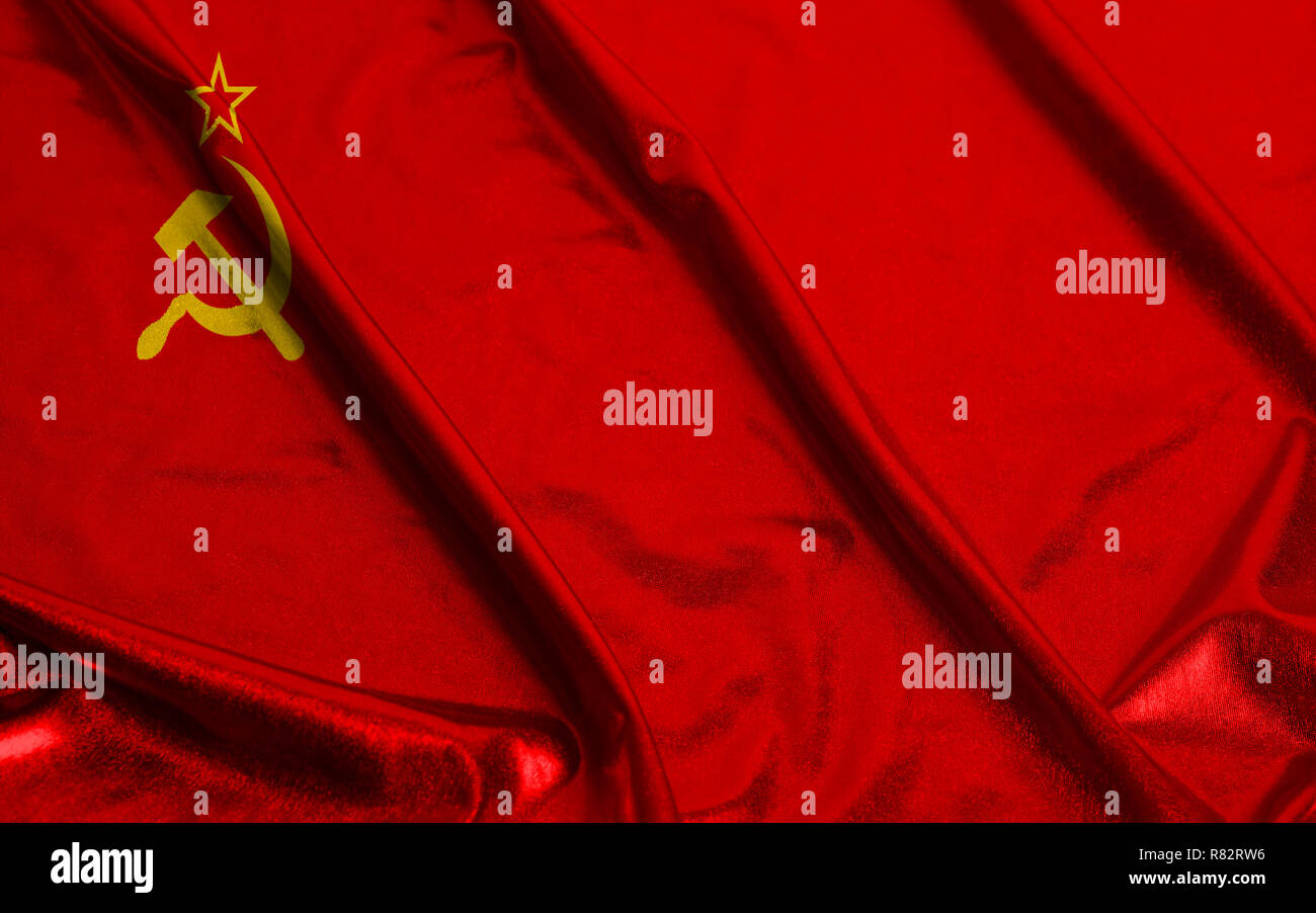 Hammer sickle flag waving hi-res stock photography and images - Alamy