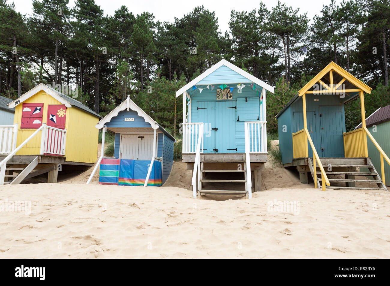 Beach huts. Wells next the sea beach in Norfolk Stock Photo - Alamy