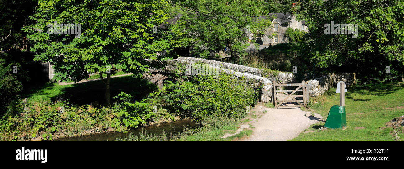 Summer, the Viator Bridge at Milldale, river Dove, Dovedale, Upper Dove ...