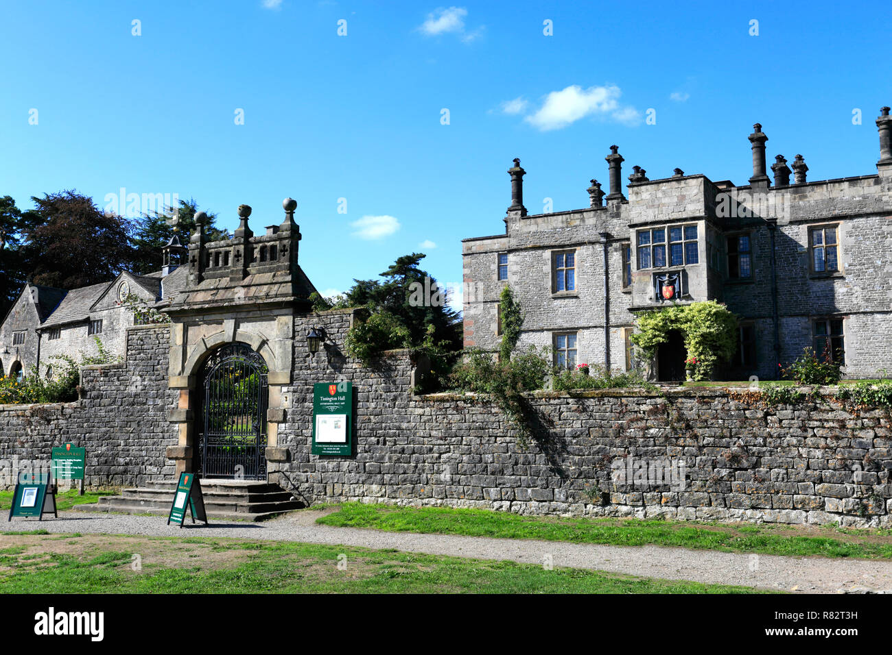 Summer view of Tissington Hall, Tissington village, Peak District ...