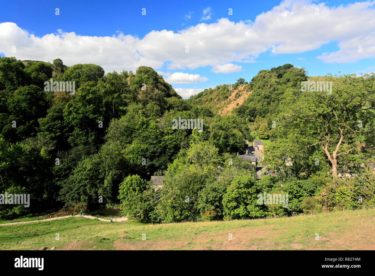 Summer, the Viator Bridge at Milldale, river Dove, Dovedale, Upper Dove ...
