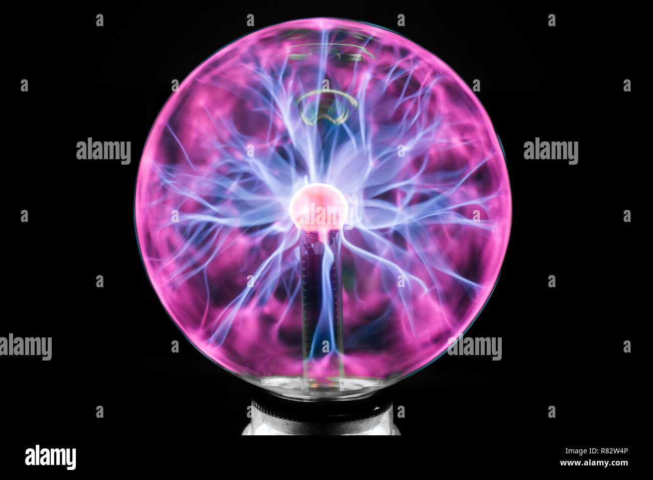 Magic lamp on black background. Energy inside ball Stock Photo - Alamy