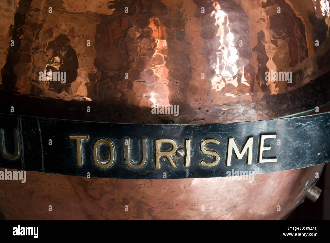 A brass spherical mailbox in the lobby of the Old Cataract Hotel, Aswan ...