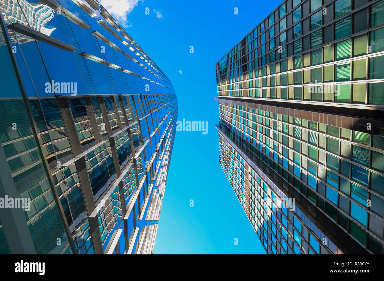 Modern Skyscrapers low angle view Stock Photo - Alamy
