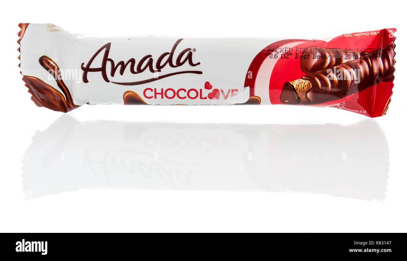 Winneconne, WI - 10 December 2018: A package of Amada chocolate candy ...