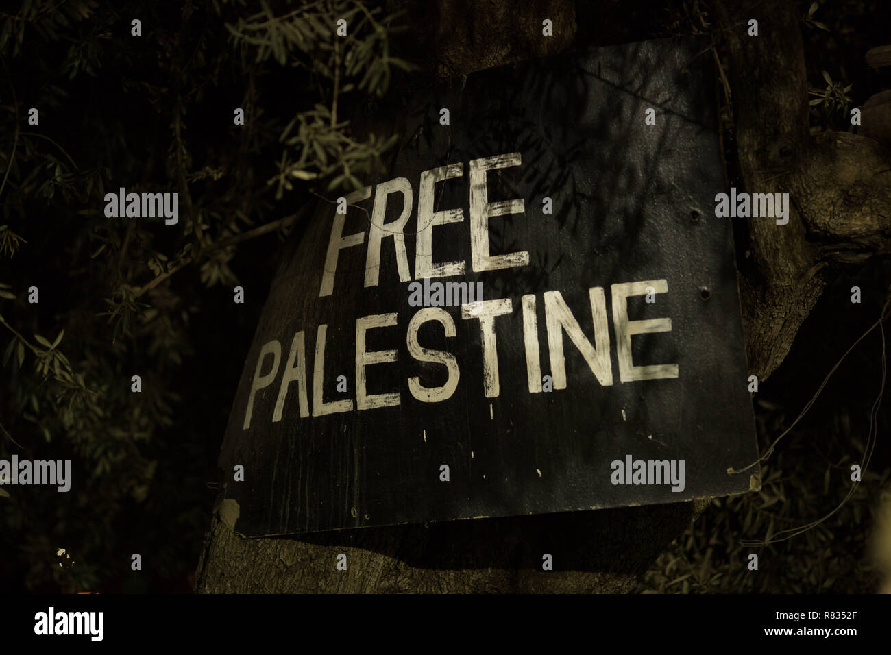 Hebron, Palestine. 3rd Nov, 2016. A 'Free Palestine' sign located on ...