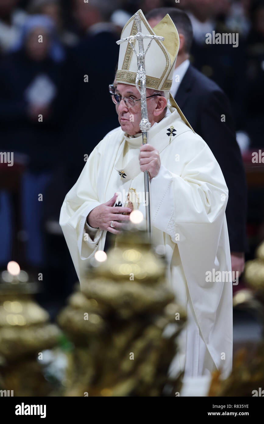 Vatican City. 12th December, 2018. (Holy See) POPE FRANCIS celebrates ...