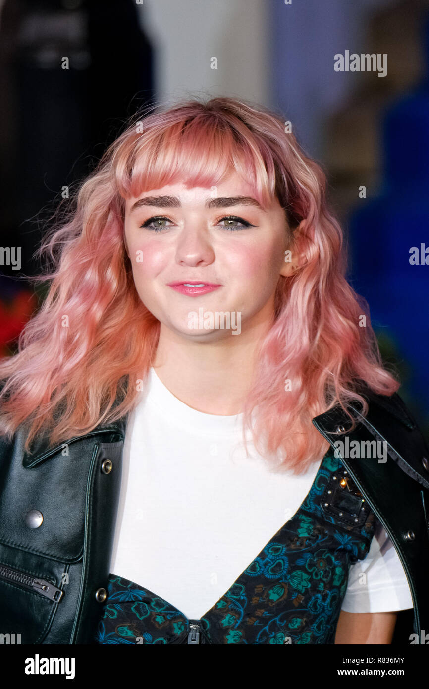 London, UK. 12th December, 2018. Maisie Williams at the European ...
