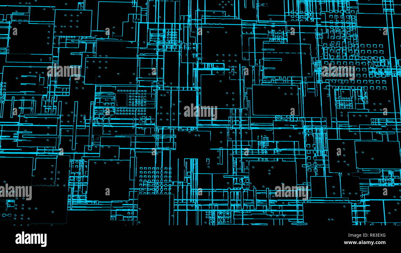 HUD interface with neon effect, 3d render background with digital ...