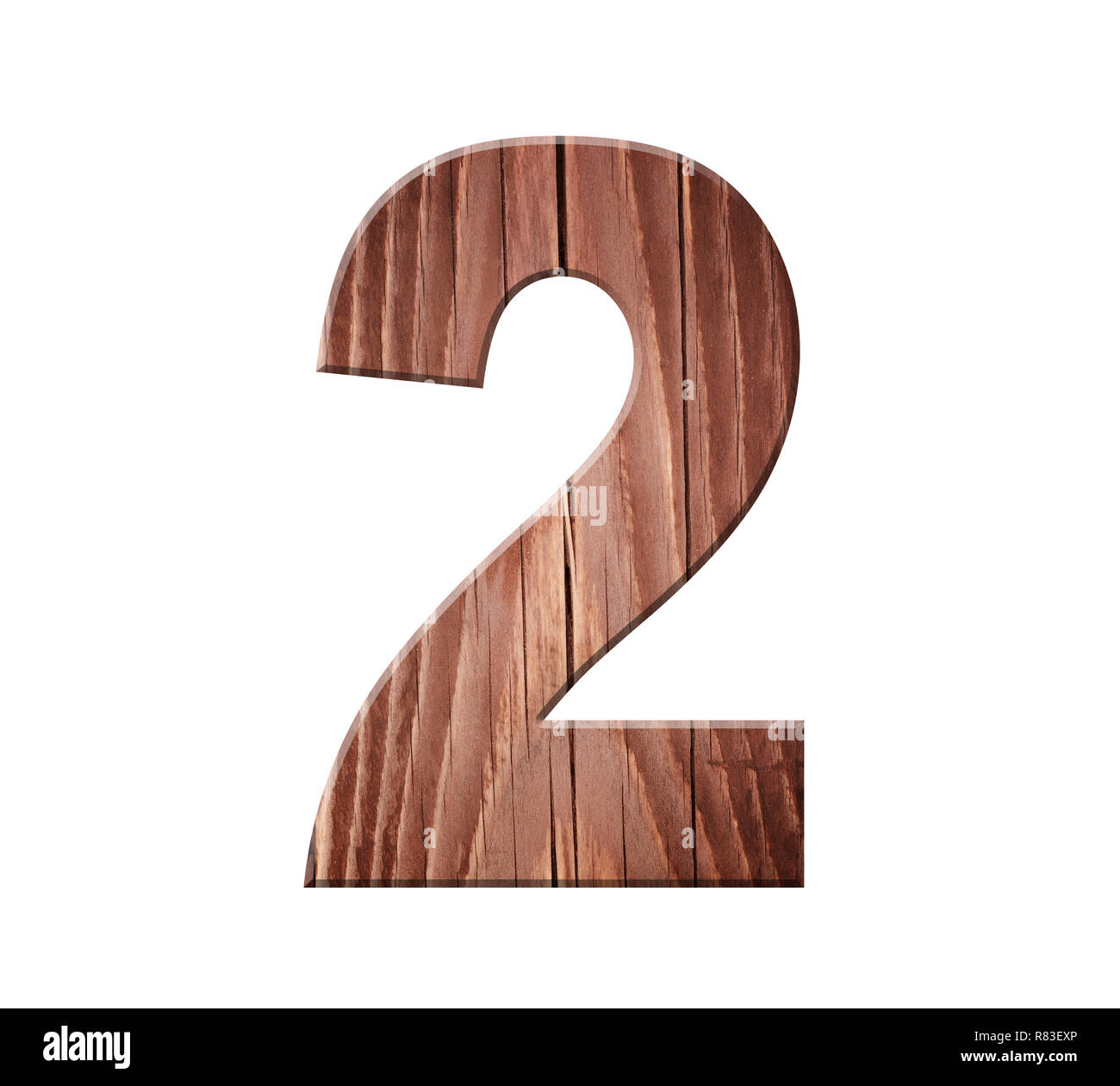 Wooden digit one symbol - 2. Isolated on white background Stock Photo ...