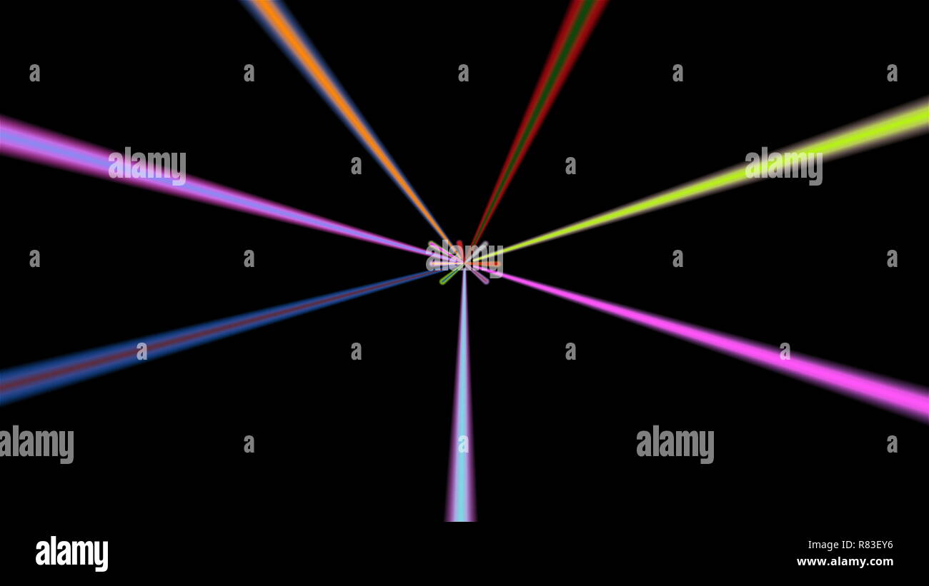 Bright lights beams, modern neon technology, 3d computer generated ...