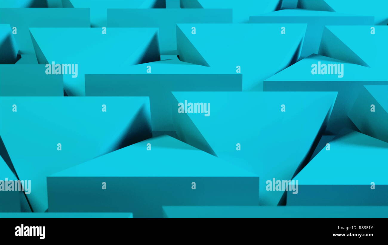 Steel metal geometrical objects - triangles, 3d render computer ...