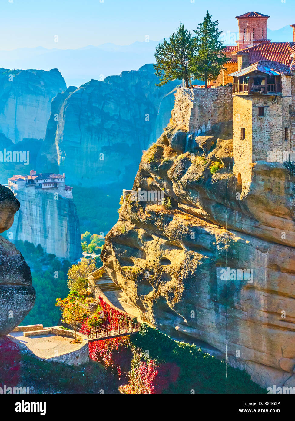 The Varlaam monastery in Meteora, Greece. Landscape Stock Photo - Alamy