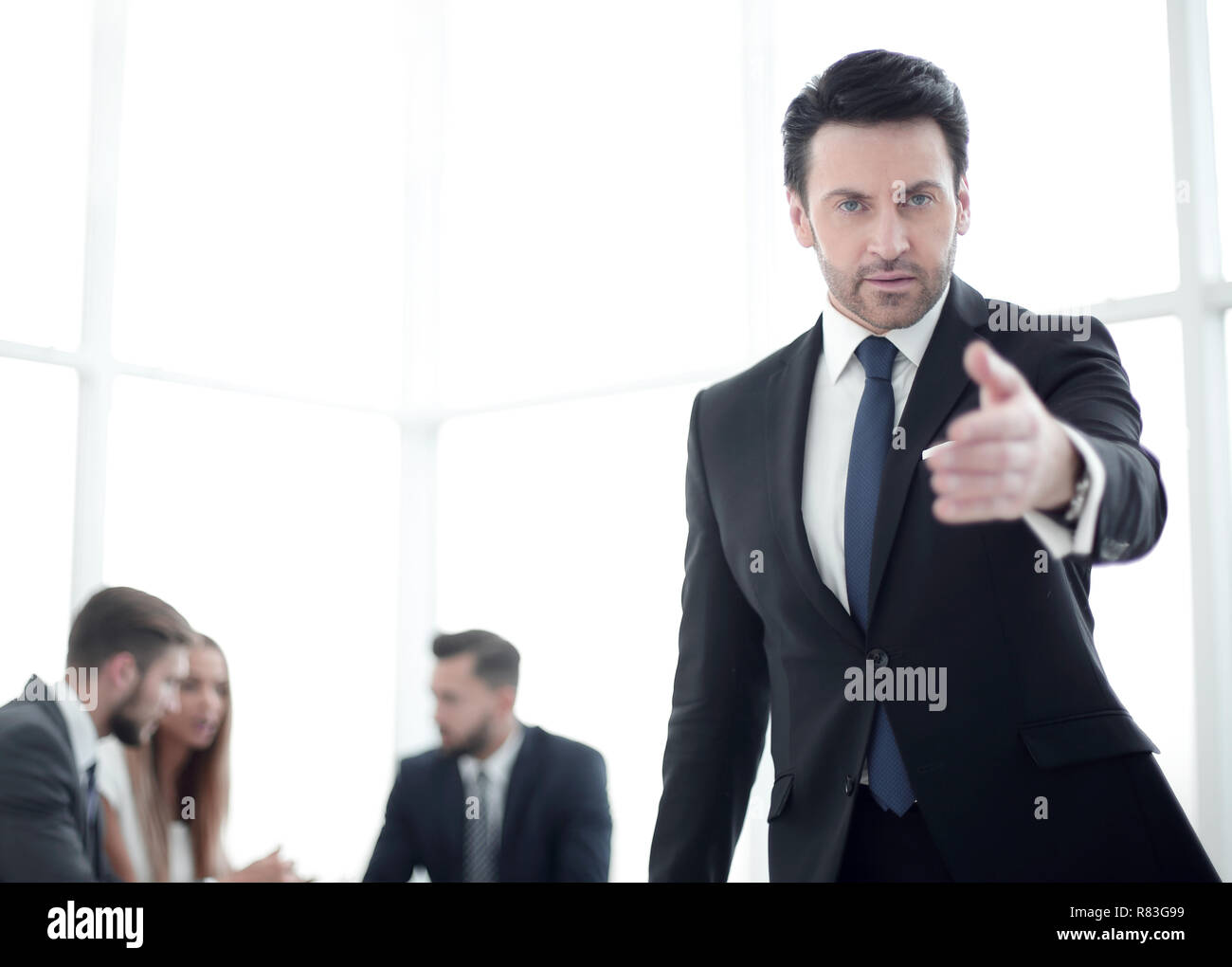 serious businessman pointing at you Stock Photo - Alamy