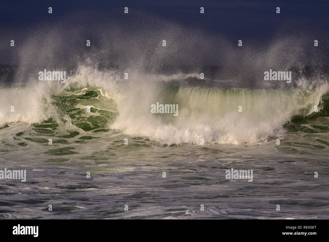 Ocean wave spray made by wind in the Portuguese coast Stock Photo - Alamy