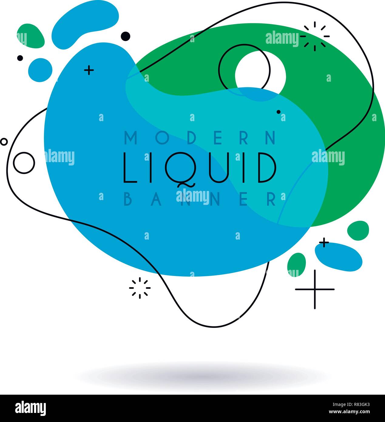 Flat geometric shape with outline in memphis design style. Vivid ...