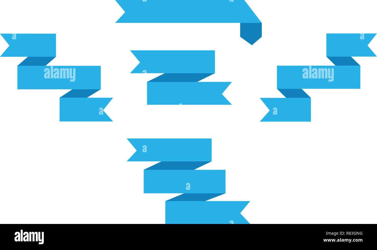 Vector image set of blue ribbons banners Stock Vector Image & Art - Alamy