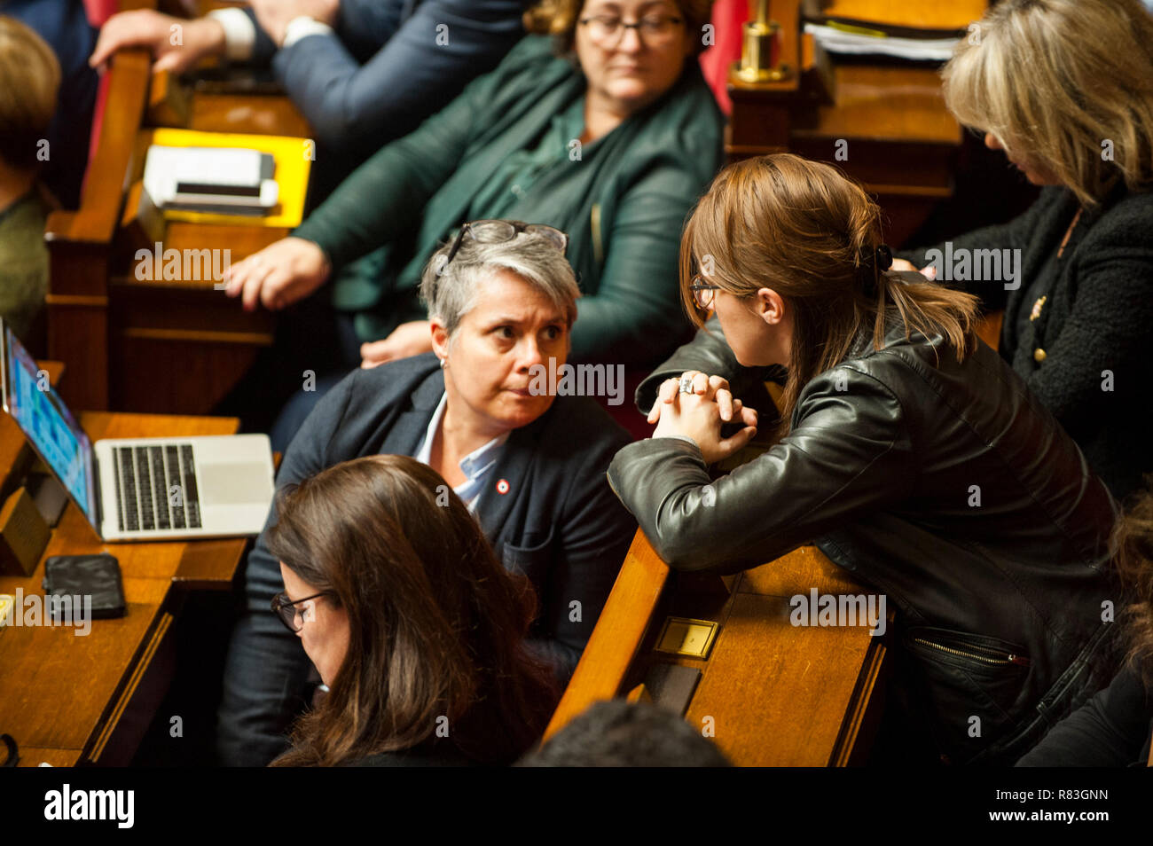 Female members of the assembly seen attending a session of questions to ...
