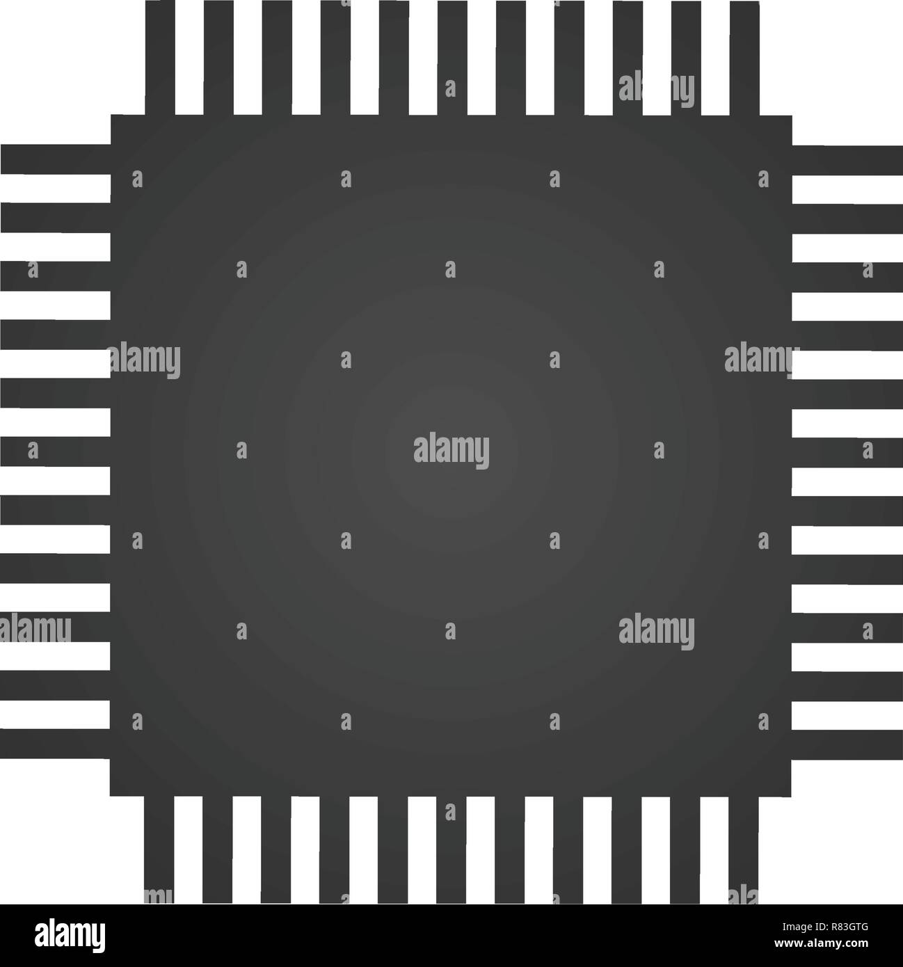 CPU central processing unit, Computer chip or microchip icon. vector ...