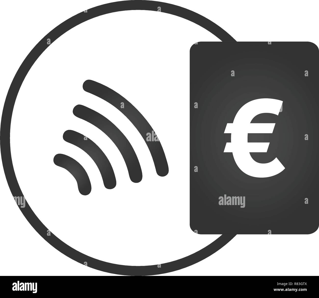 NFC Payment. Pos terminal confirms contactless payment from credit card ...