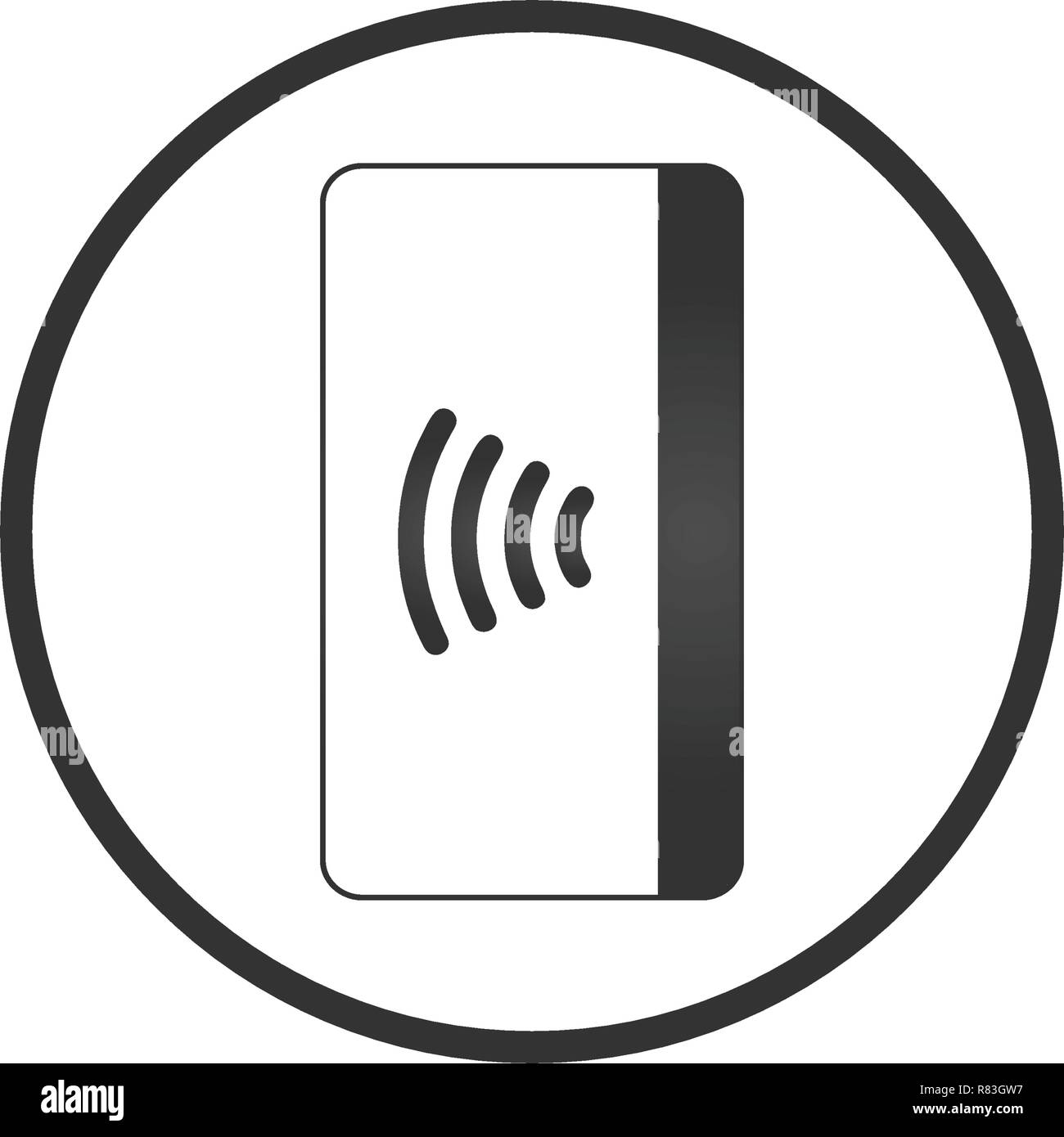 NFC Payment. Pos terminal confirms contactless payment from credit card ...