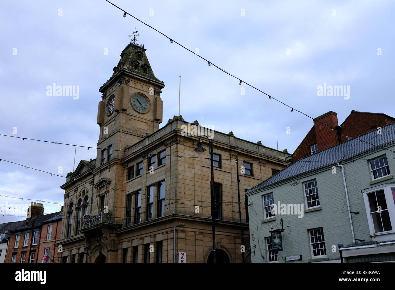 the street view in Welshpool, UK Stock Photo - Alamy