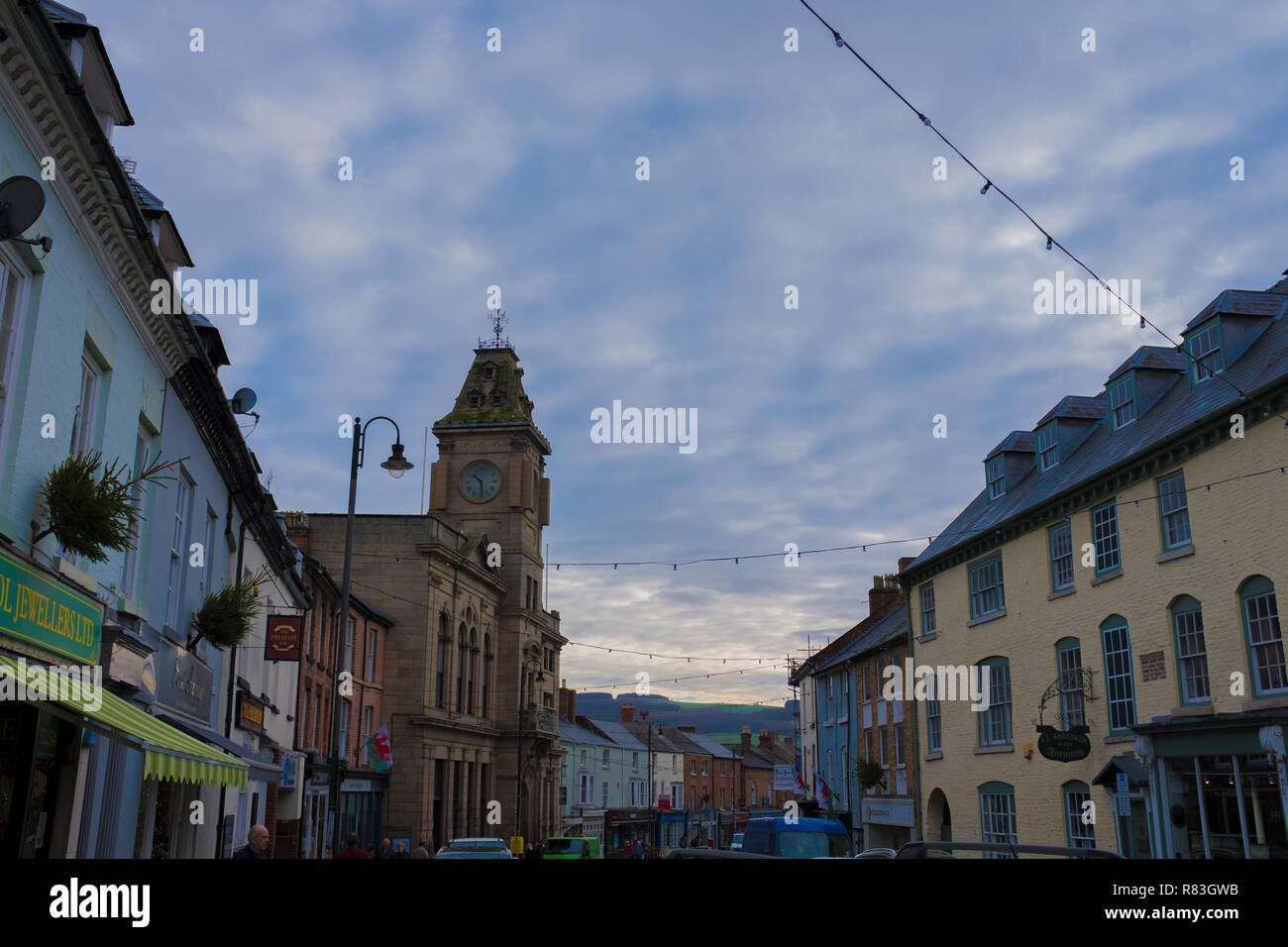 the street view in Welshpool, UK Stock Photo - Alamy