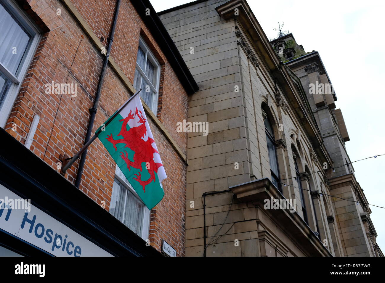the street view in Welshpool, UK Stock Photo - Alamy