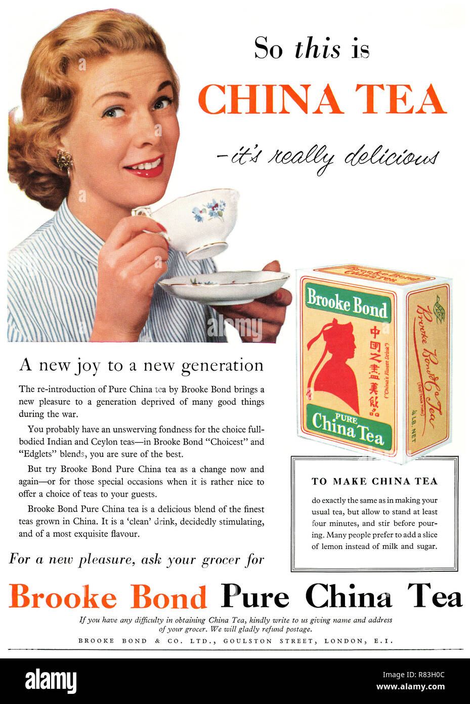 Vintage advert tea hi-res stock photography and images - Alamy