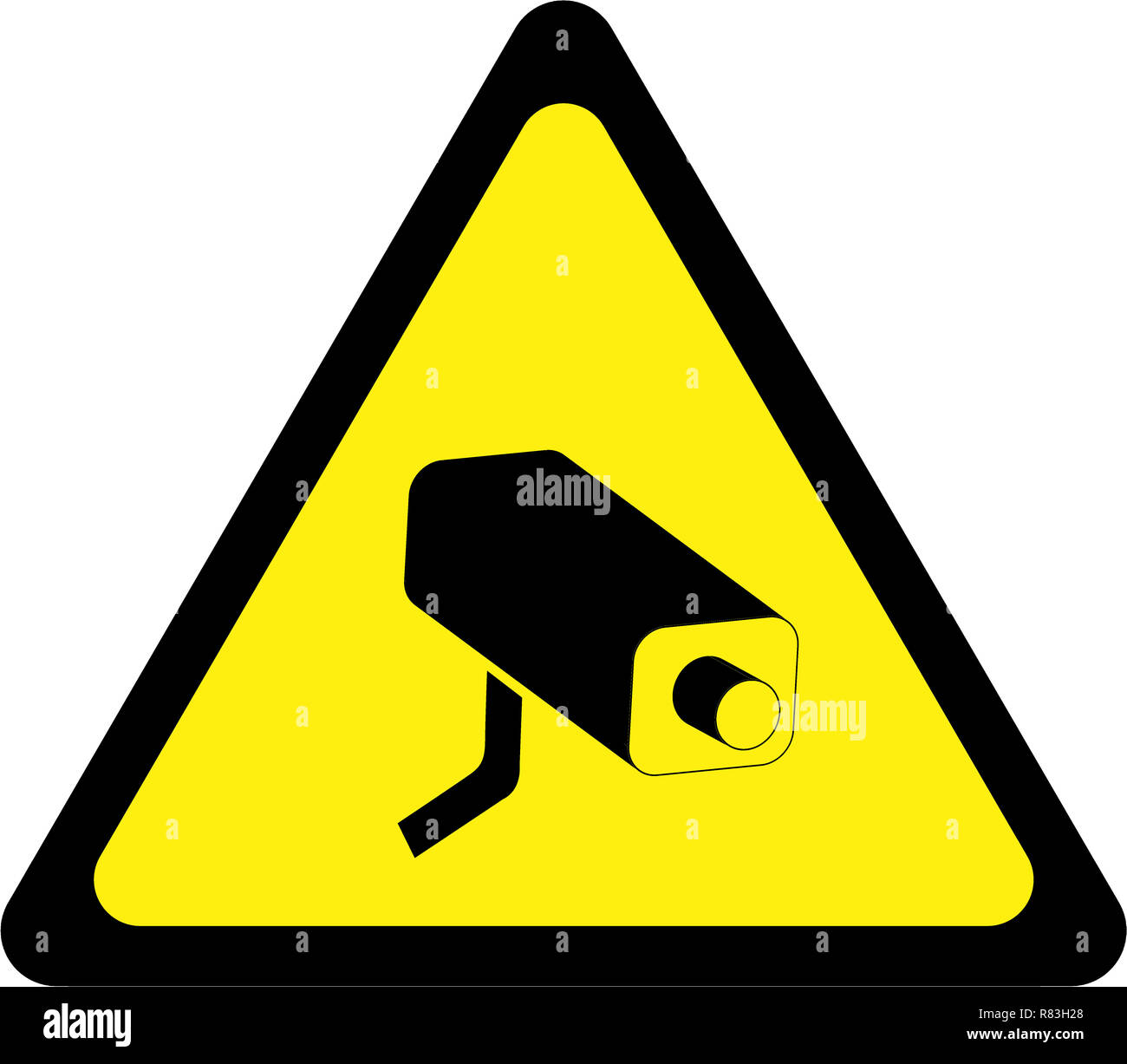 Warning sign with surveillance camera symbol Stock Photo - Alamy