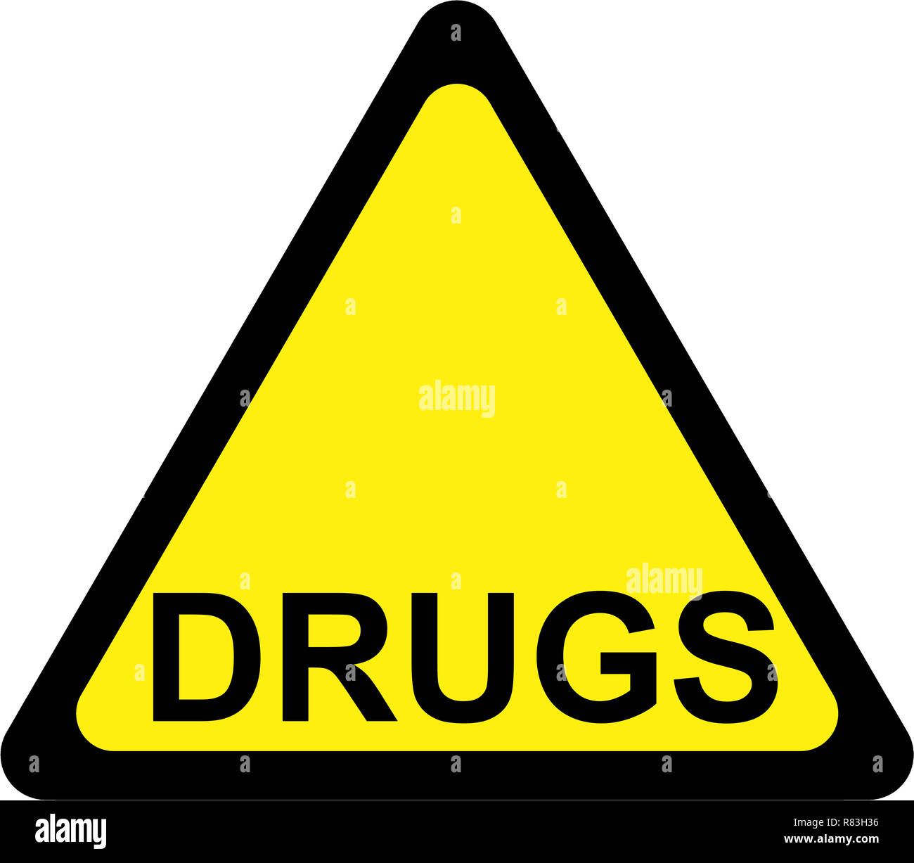 Warning sign with drugs symbol Stock Photo - Alamy